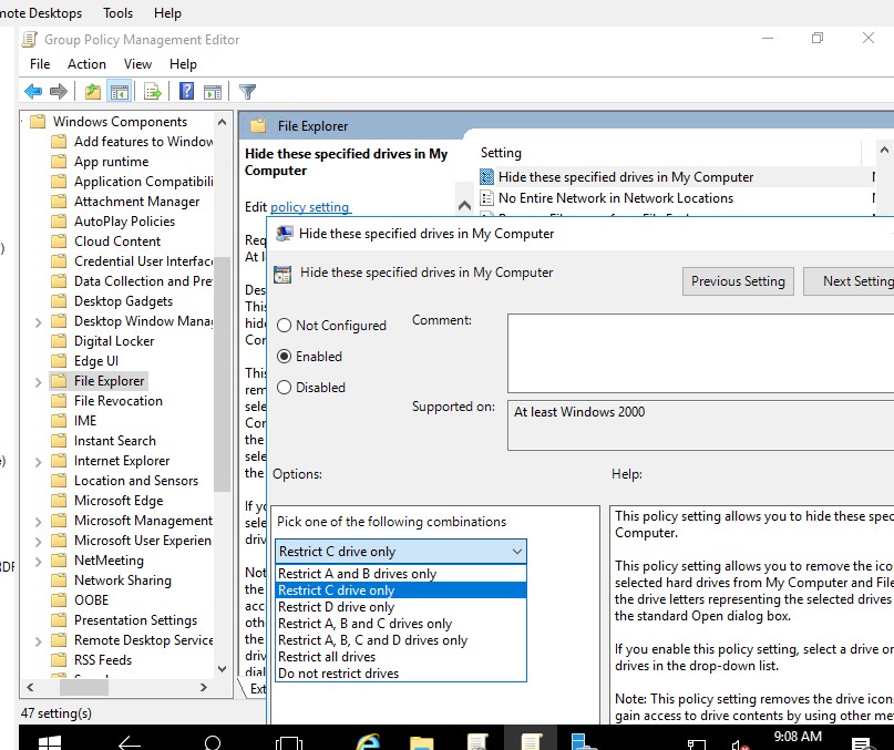 GPO Drive Restriction Message - Microsoft Q&A