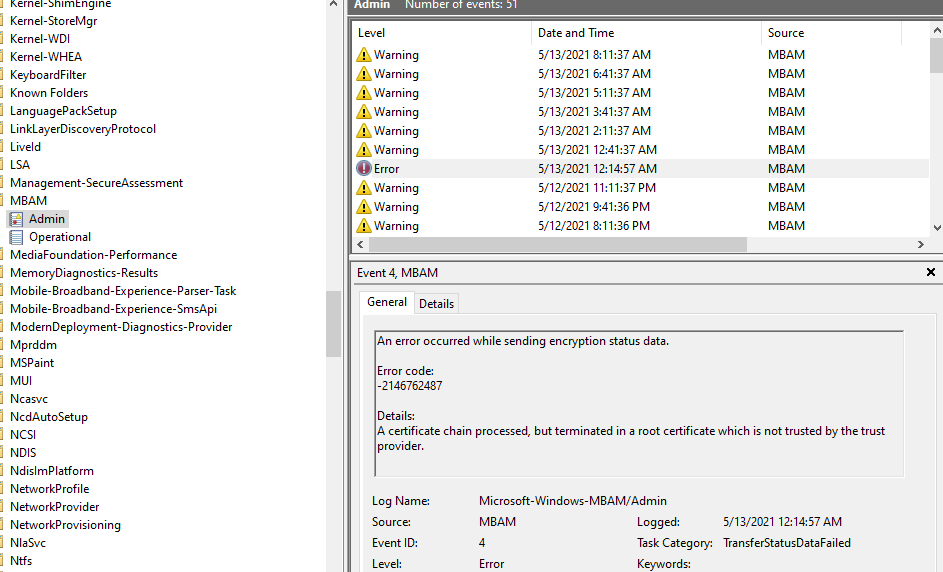 Mbam Clent Cannot Connect Mbam Server Issue Microsoft Qanda