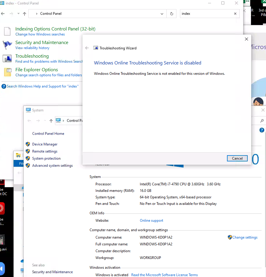Windows 10 Indexing Fails To Open Microsoft Qanda