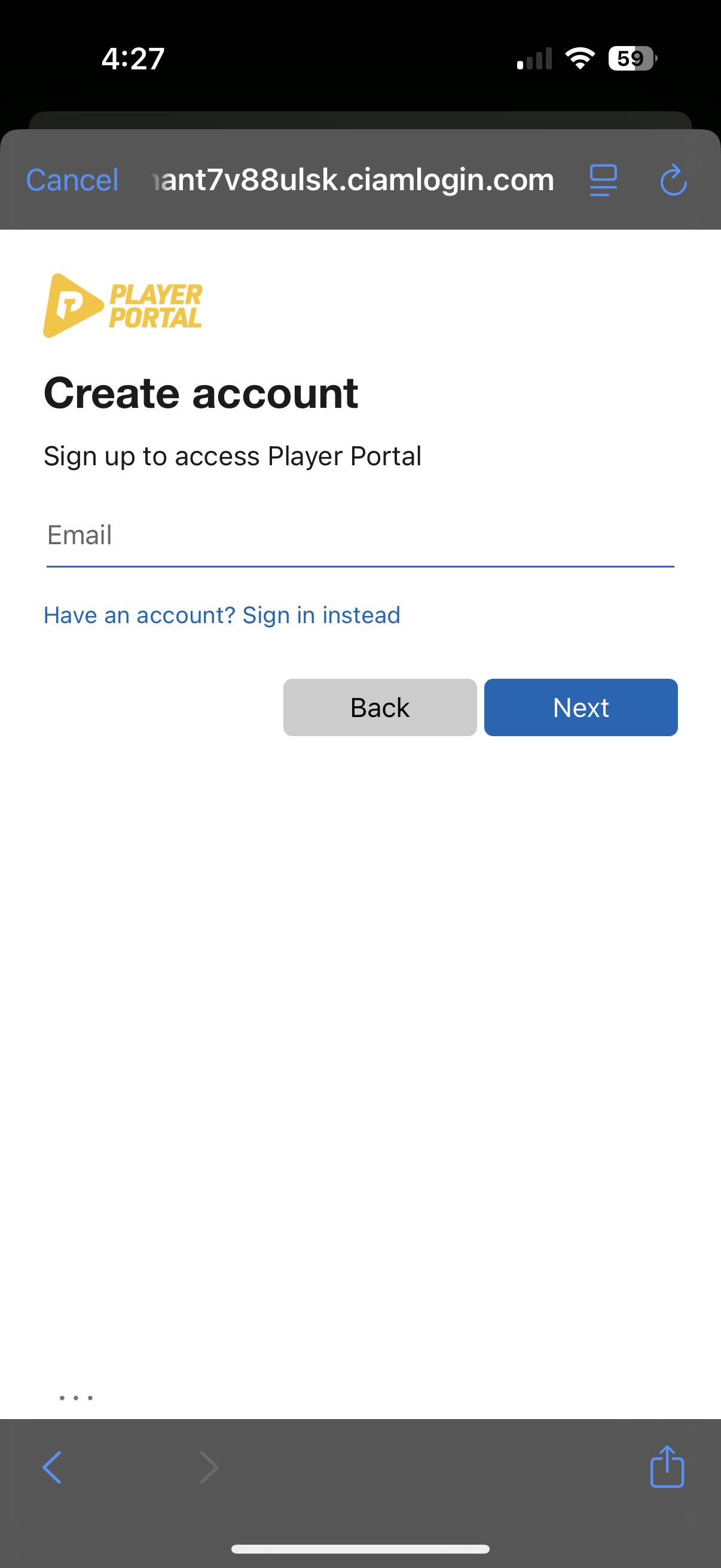 need to create a seperate sign in and sign up screen for my new mobile ...