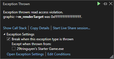 Is there another way to fix 0x00007FF635B01FA1 regarding my 'struct ...