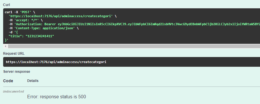 Every Time I Try To Access The Api Token It Throws An Error
