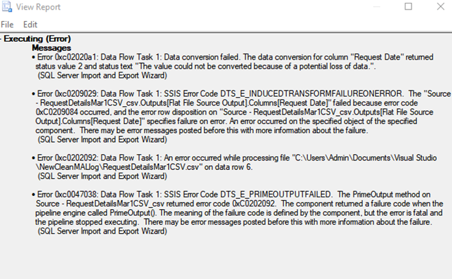 ACE.OLE.DB issue importing to SQL Server 2019 - Microsoft Q&A