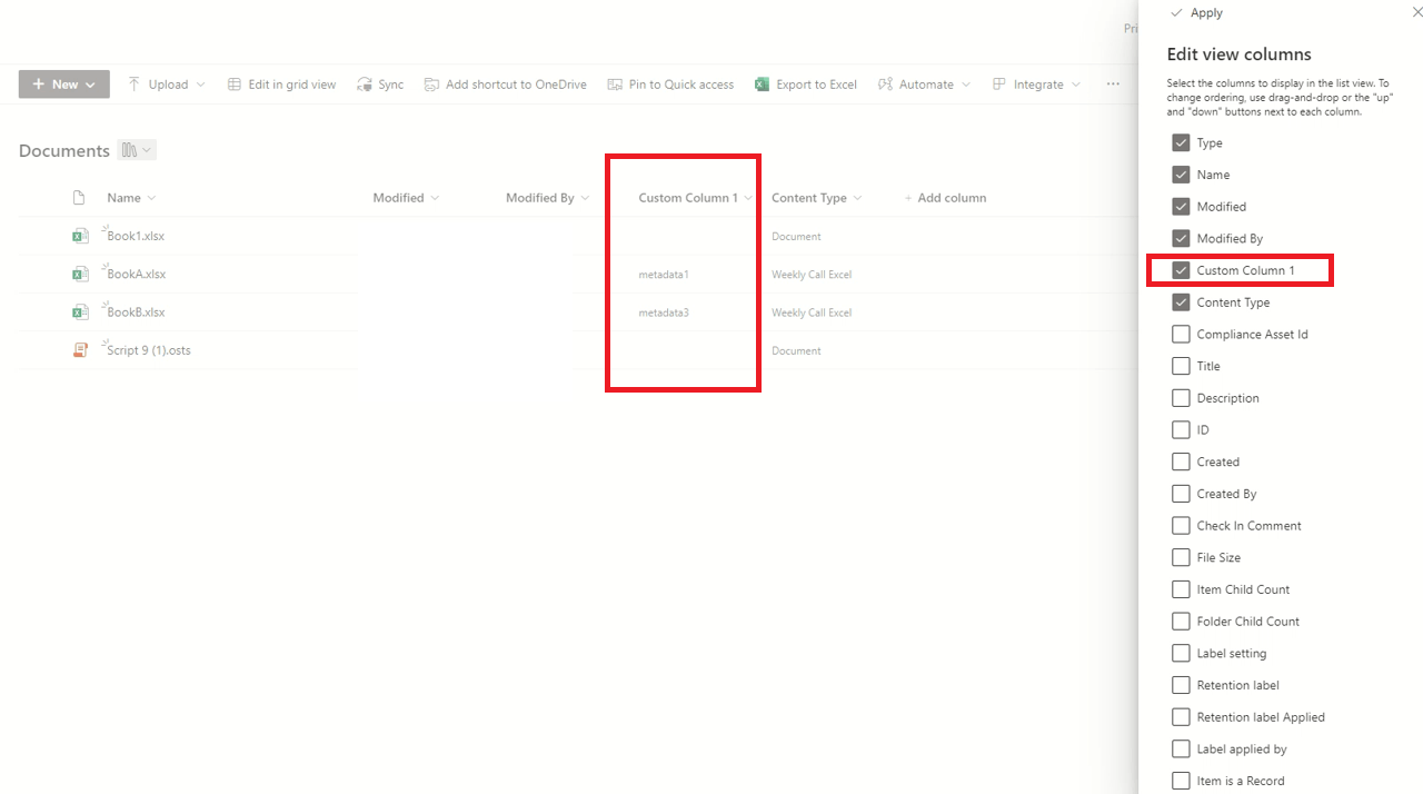 Missing Metadata in SharePoint Library - Microsoft Q&A