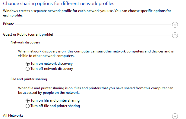 one pc cant see network printers from another - Microsoft Q&A