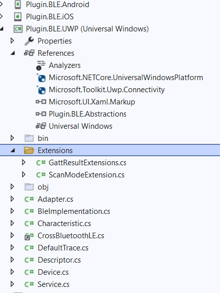 How to migrate Plugin.BLE.UWP Project to maui - Microsoft Q&A