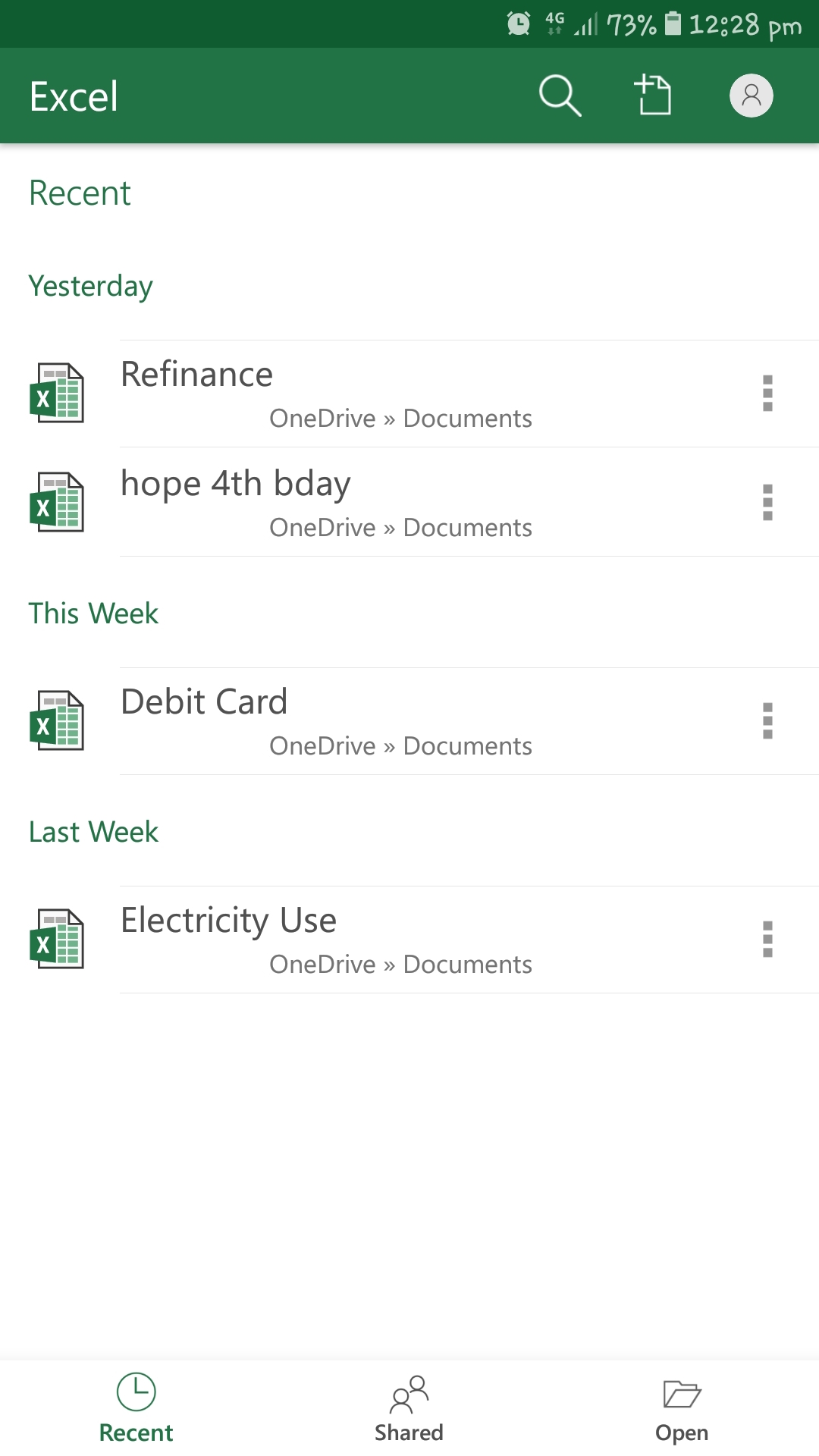 Recent list in Excel App on Android - Microsoft Q&A