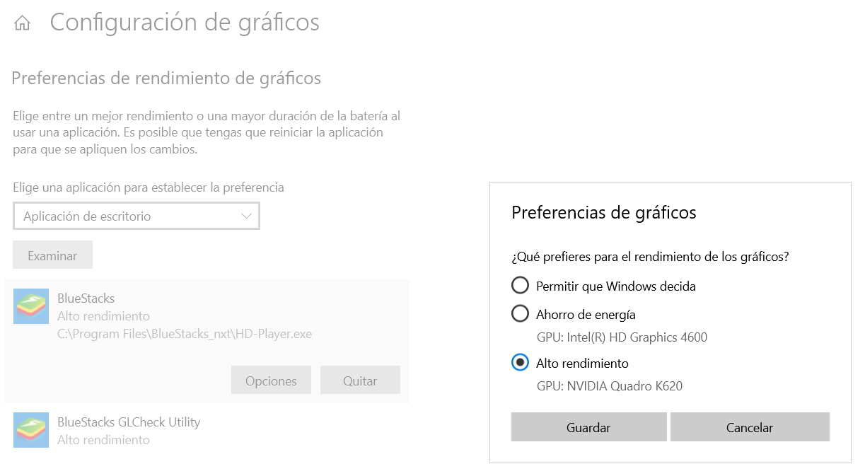 ¿Cómo puedo cambiar de los graficos integrados a la gráfica dedicada ...