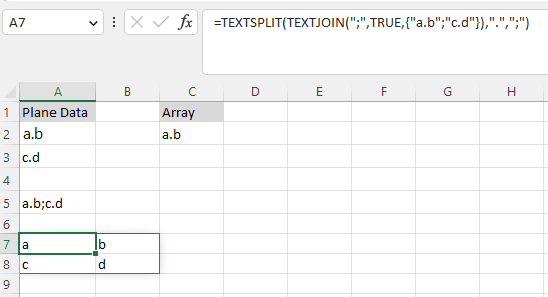 =TEXTSPLIT() of array not returning 2d array - Microsoft Q&A =TEXTSPLIT() of array not returning 2d array - Microsoft Q&A