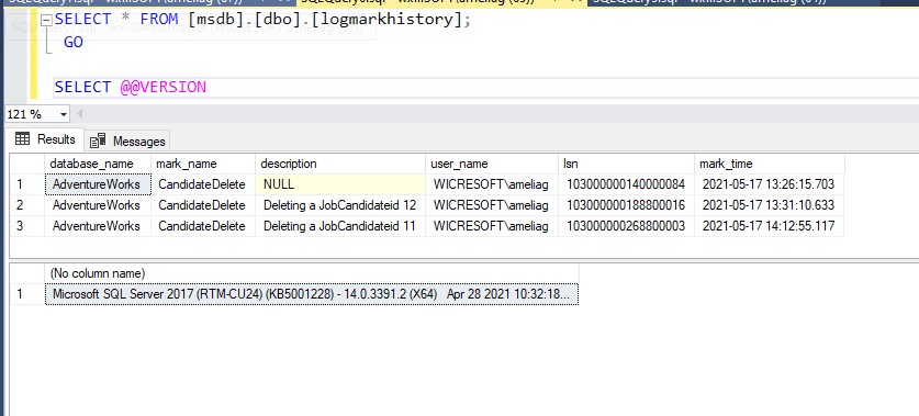 Transaction with mark - Microsoft Q&A