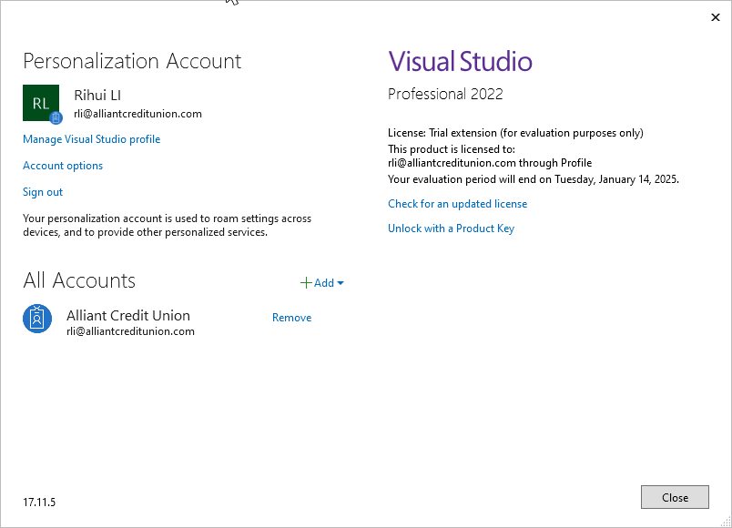 VS license - Microsoft Q&A