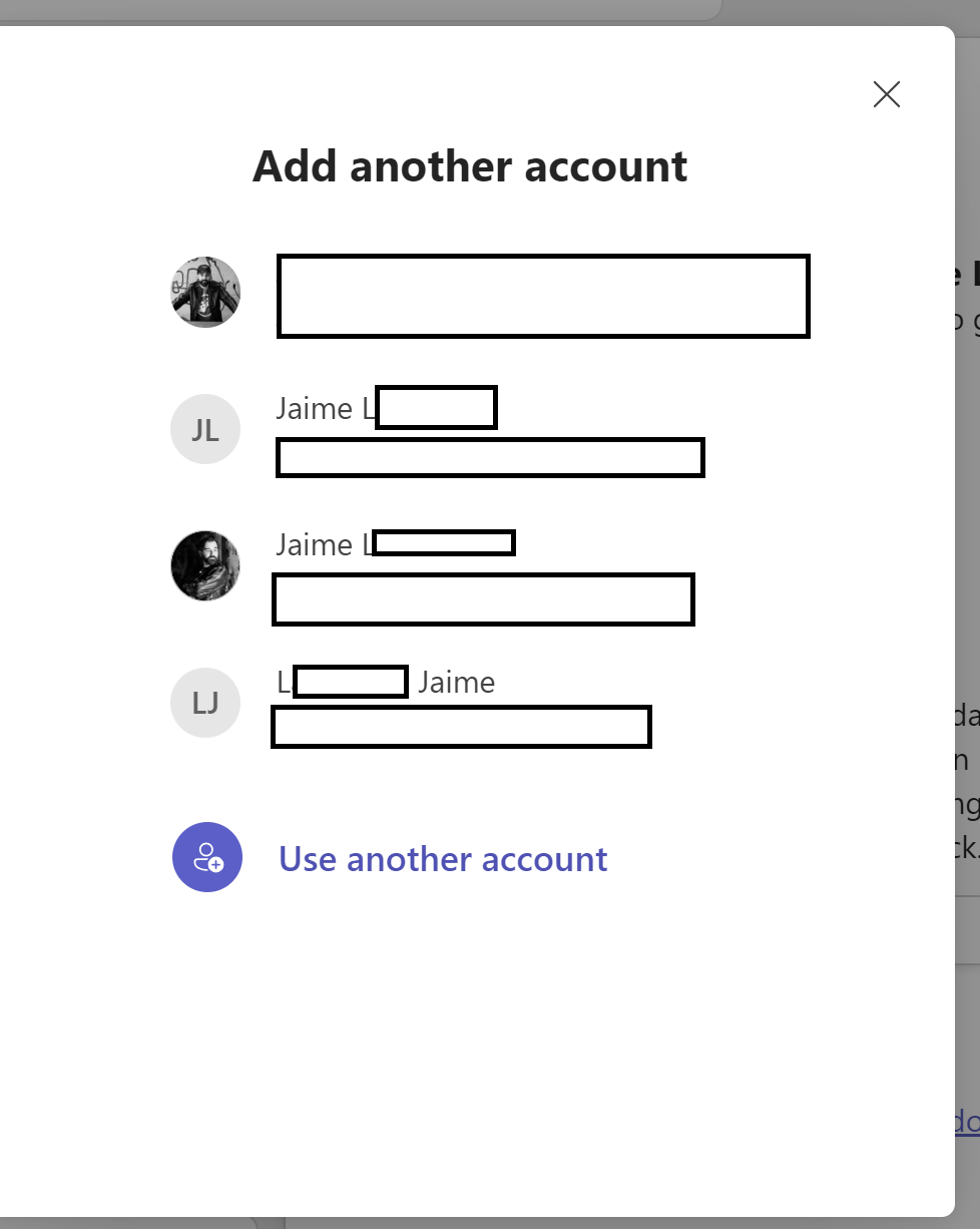 Remove account from Teams "Add an Account" dialog - Microsoft Q&A