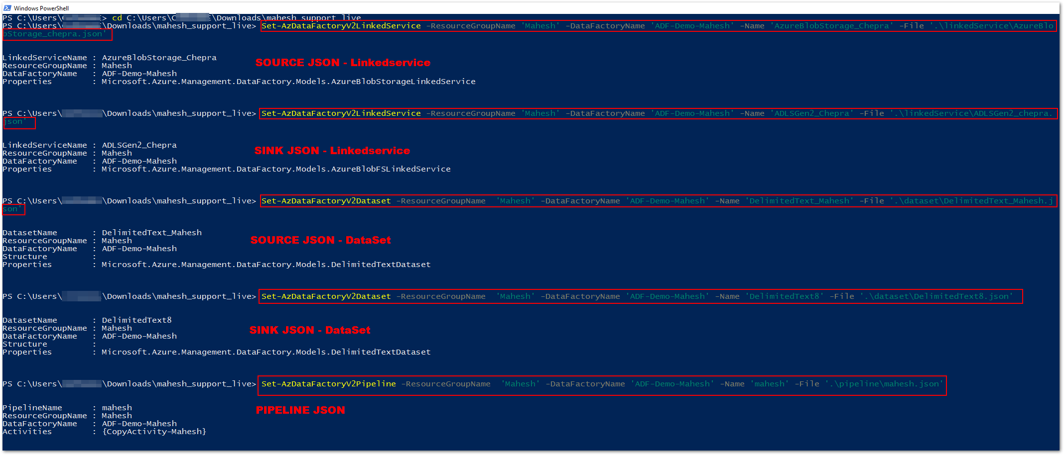 How to upload downloaded json support files on ADF v2? - Microsoft Q&A