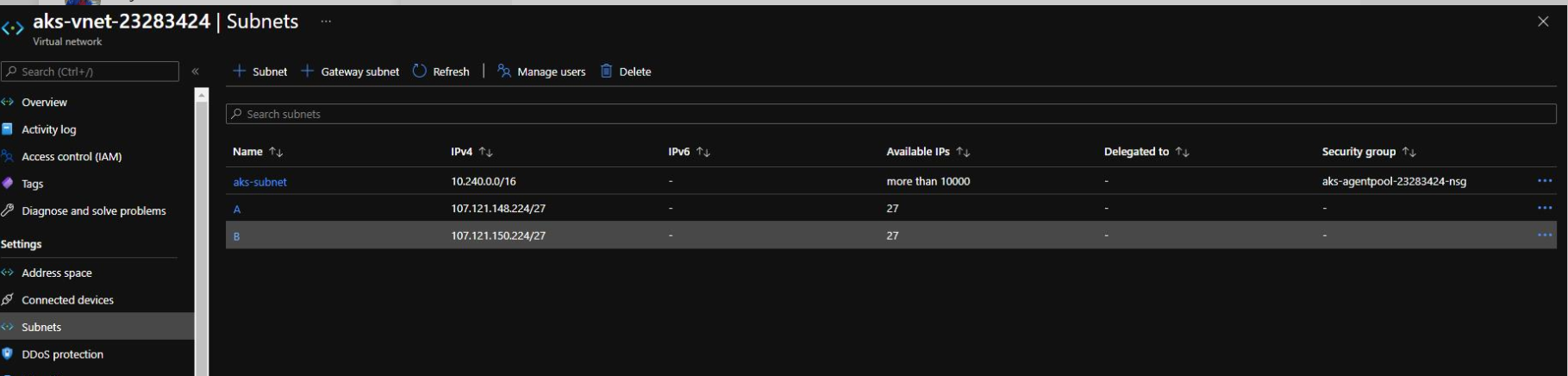 Multiple vnet interface on AKS Loadbalancer - Microsoft Q&A