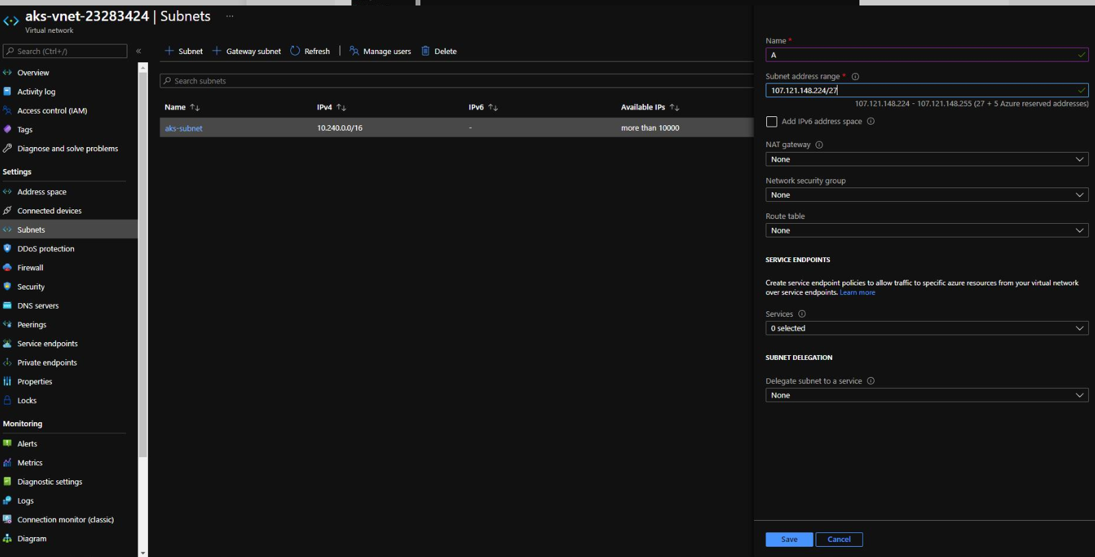 Multiple vnet interface on AKS Loadbalancer - Microsoft Q&A