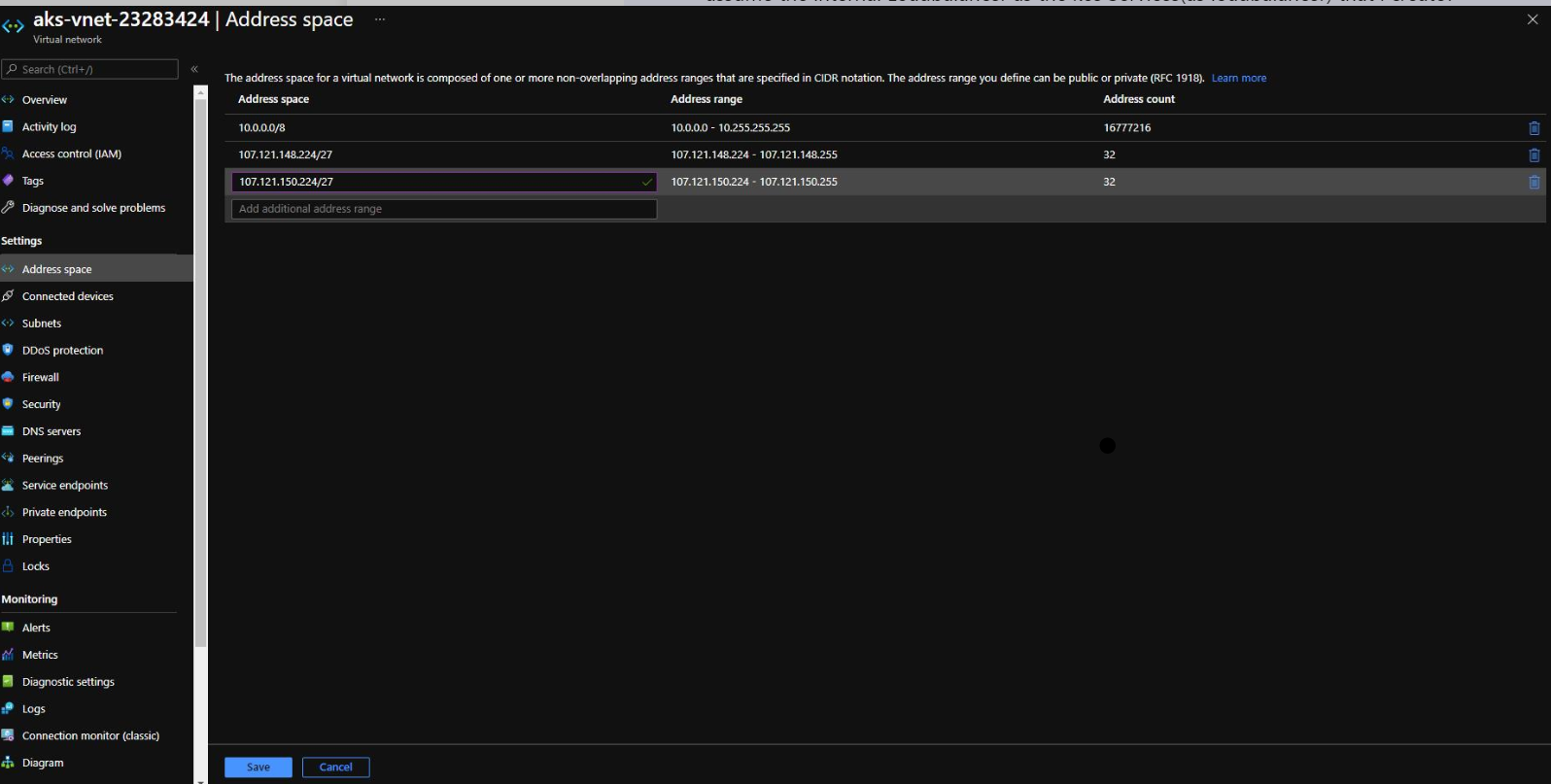 Multiple vnet interface on AKS Loadbalancer - Microsoft Q&A
