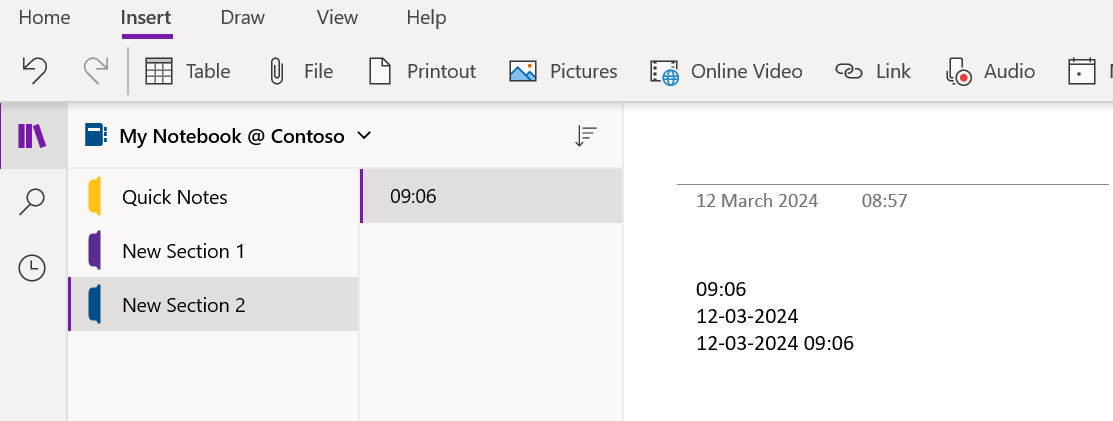 How to insert time in OneNote for Windows 10? - Microsoft Q&A