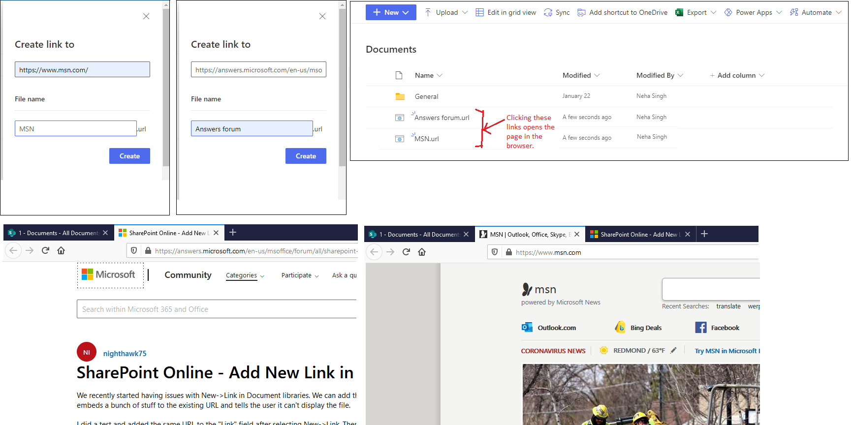 SharePoint Online - Add New Link in Document Library - Microsoft Q&A