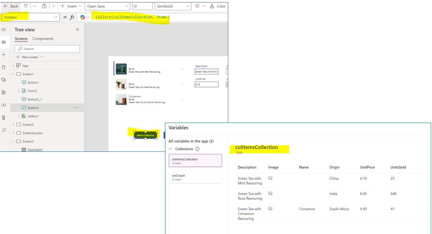 Collection Variable Table Data Is Not Showing In Add Data Option Microsoft Qanda