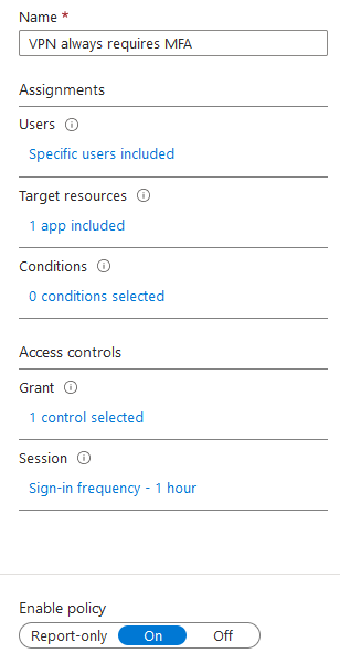 VPN Conditional Access Not Requiring Sign-In - Microsoft Q&A