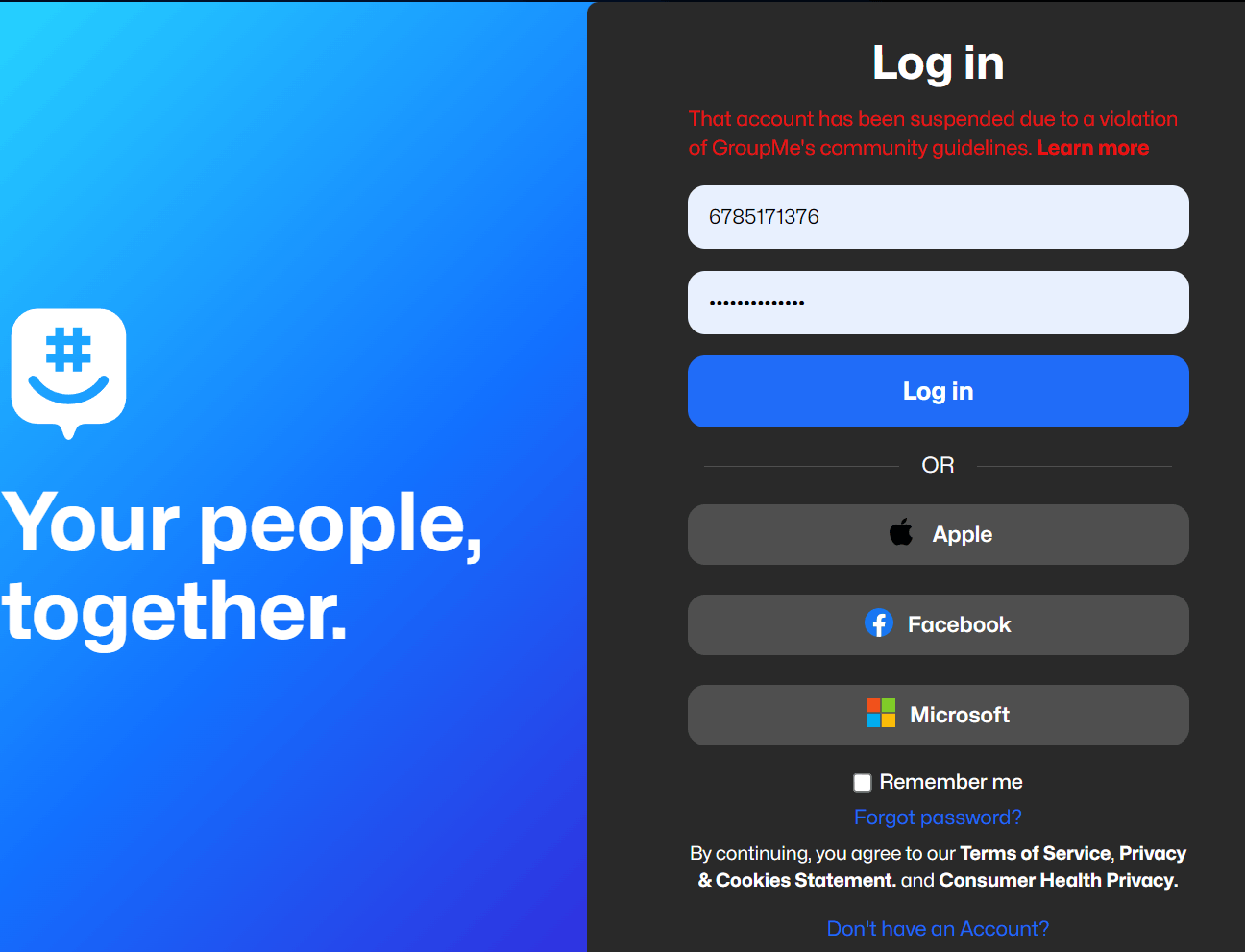 My GroupMe account remains inaccessible despite being told by Microsoft ...