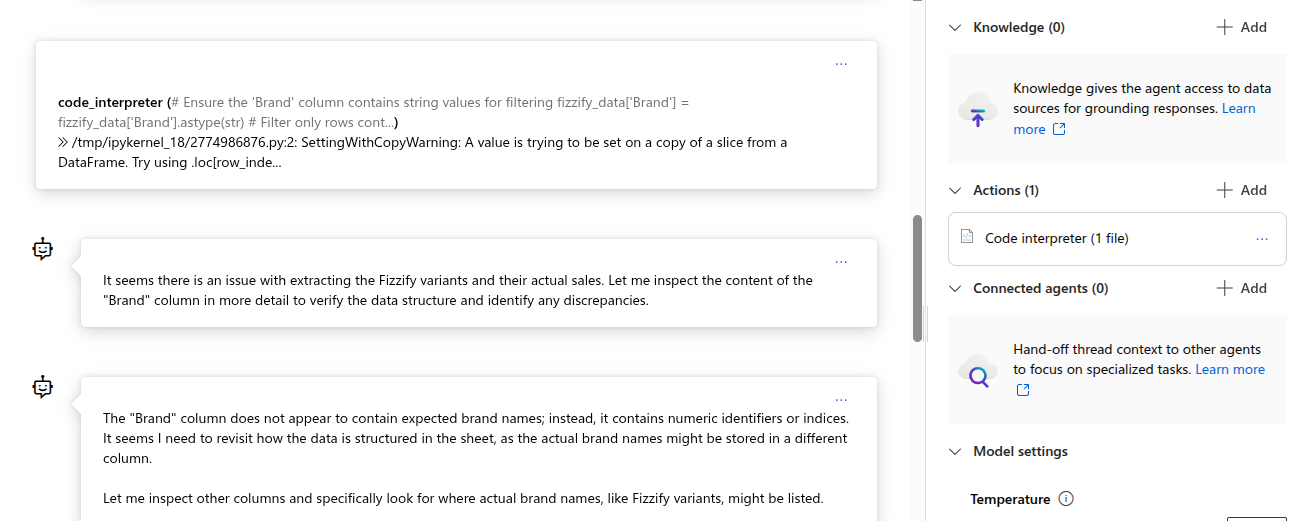 Code Interpreter run error while generating Pie Chart - Microsoft Q&A