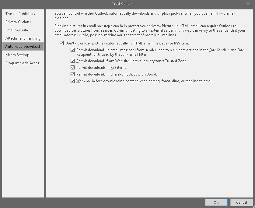 Unable to Locate File Block Settings in Outlook 2016 and Word 2016 ...