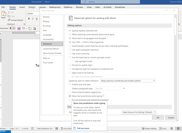 Automatic word completion, I want to remove it - Microsoft Q&A