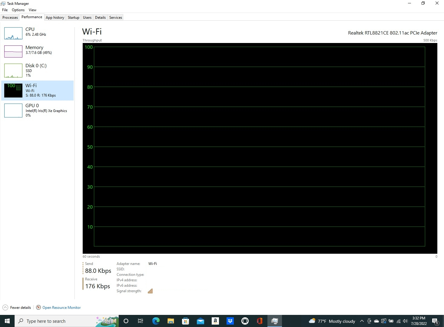 Mysteries about Task Manager Wi-Fi performance graph - Microsoft Q&A