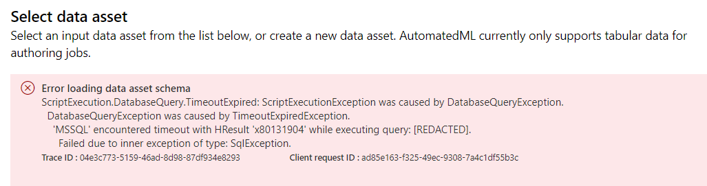 How Do I Resolve The Error Scriptexecutiondatabasequerytimeoutexpired On Azure Ml Microsoft Qanda
