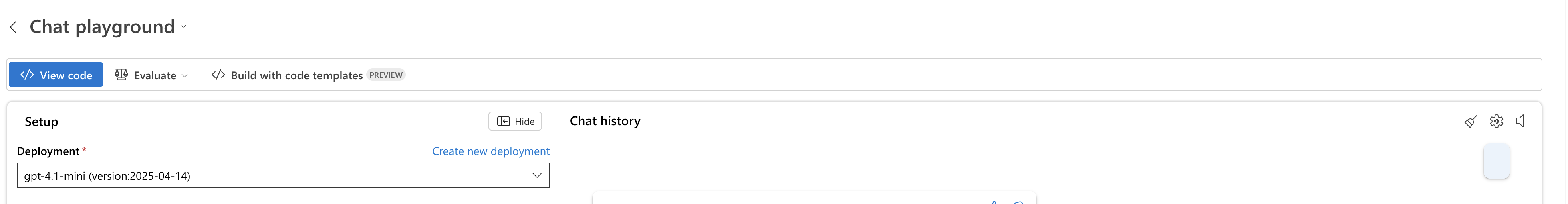 Azure AI Foundry Chat Playground Deploy button missing - Microsoft Q&A