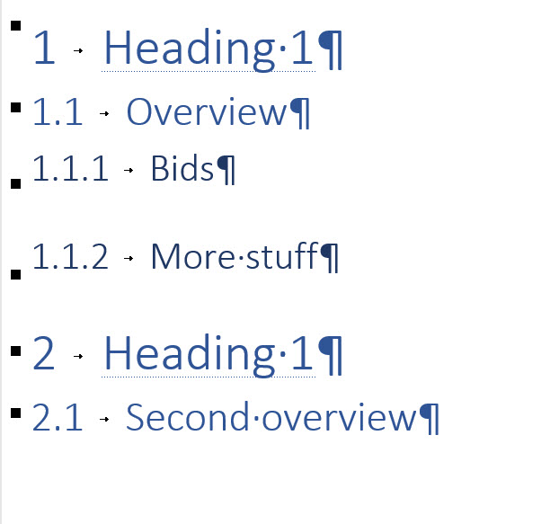 How to start a numbered list in Word with 1.1 - Microsoft Q&A