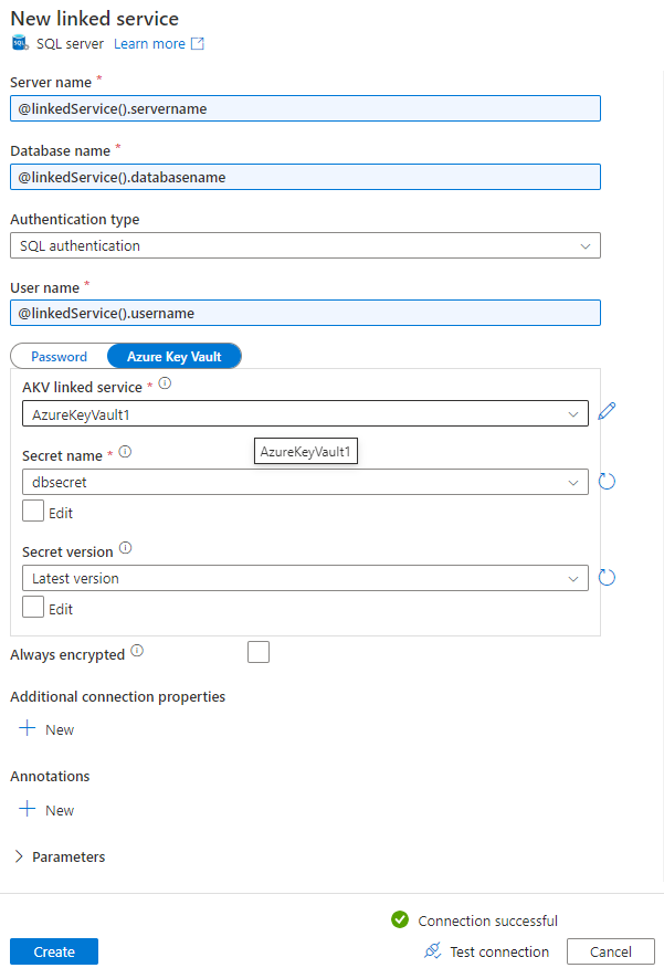 Parametrize Azure Key Vault Secret Name For Synapse Sql Db Microsoft Qanda