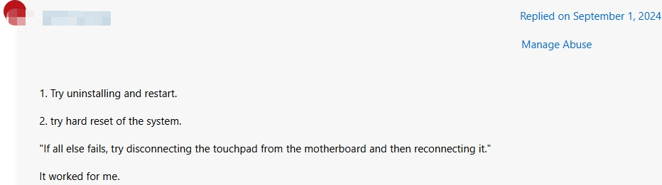 I2C HID Device not working even after updating/reinstalling it ...