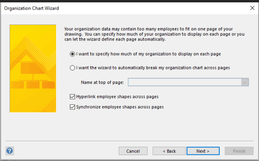 how to fit my org chat in one page in visio - Microsoft Q&A