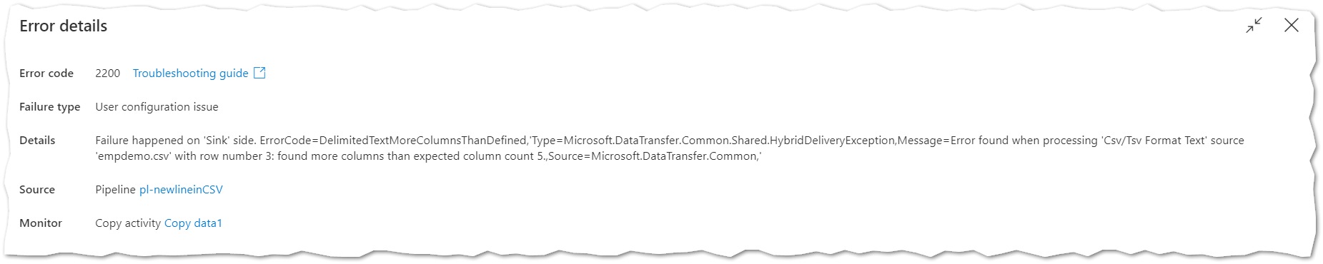 Data Factory New Line In Columns Within Csv Files Causing Errors Microsoft Qanda