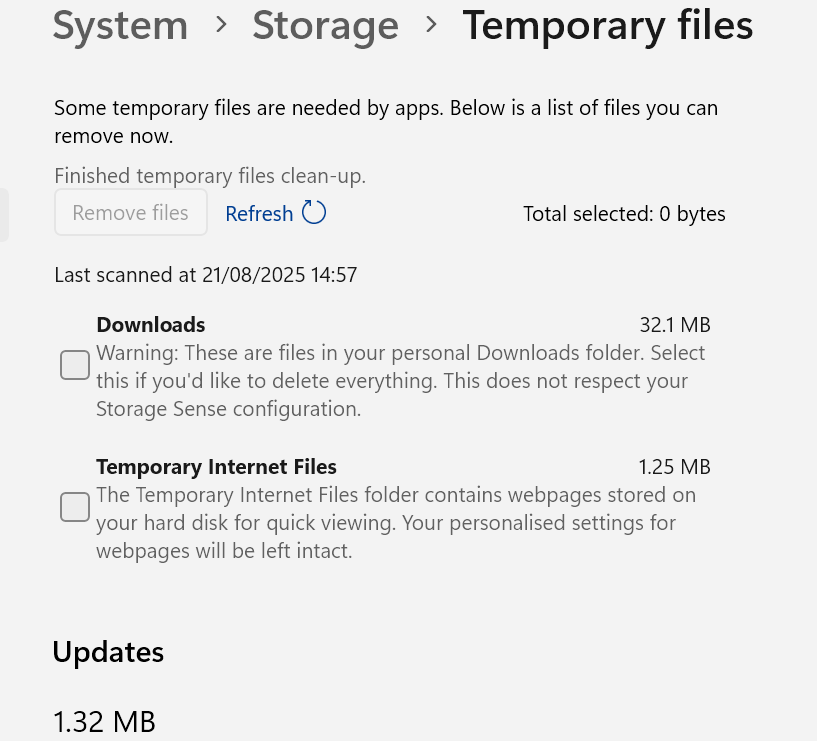 Windows.old folder not showing in Storage files - Microsoft Q&A
