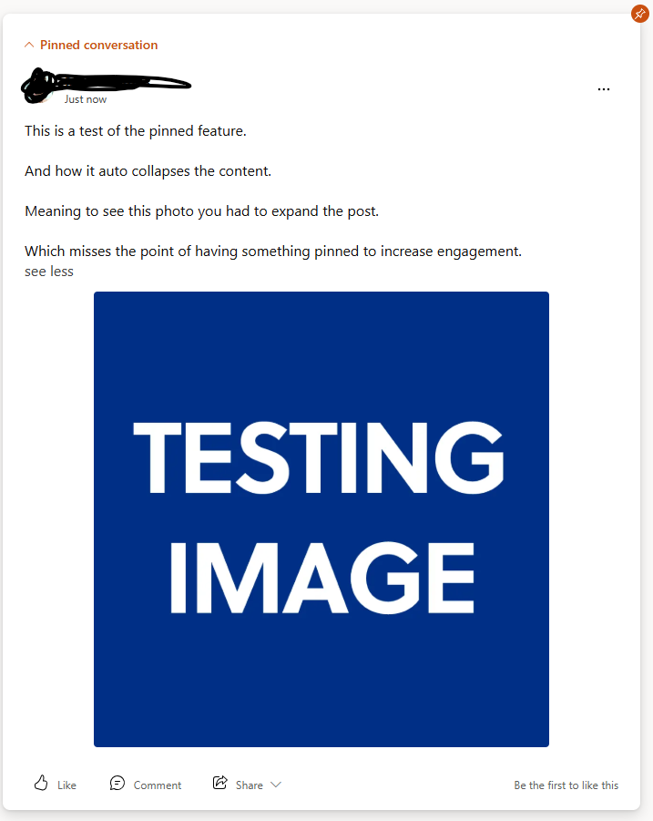 Viva Engage Pinned Posts Issue - Default collapsed - Microsoft Q&A