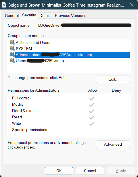 File permissions issue for files downloaded from internet / synchronized by OneDrive - Microsoft Q&A