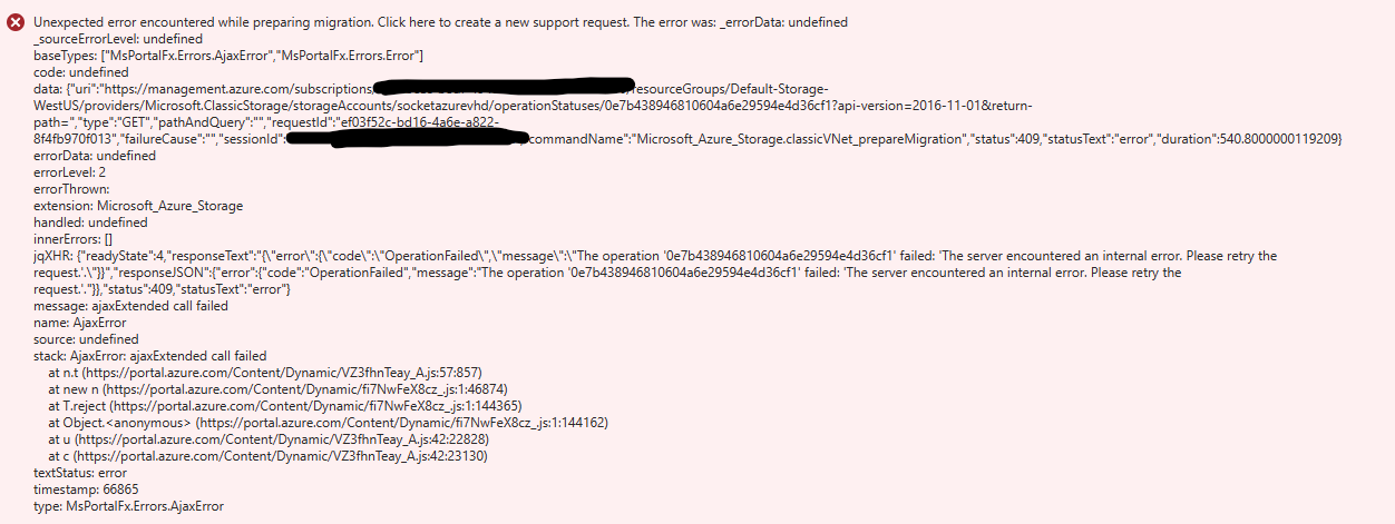 Strange error trying to migrate from Classic Storage account to ARM ... Strange error trying to migrate from Classic Storage account to ARM ...
