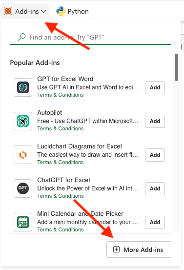 Microsoft 365 (Excel on Browser) - UnInstall (Remove) Add-ins ...