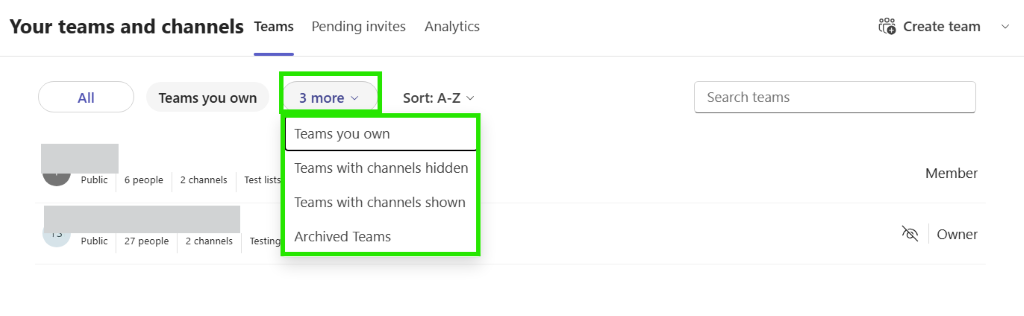 Hide a team - Microsoft Q&A