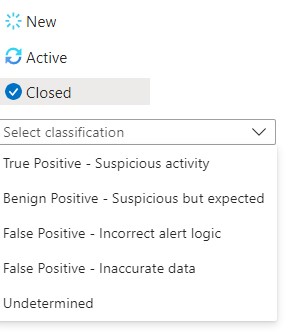 We need custom status close on Azure sentinel, can we do that ...