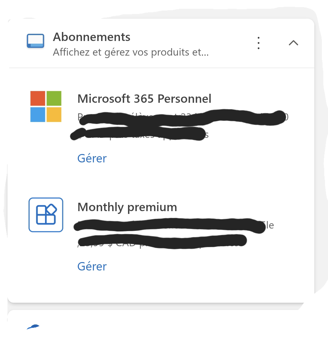 Abonnement MS365 et Monthly Premium - Microsoft Q&A
