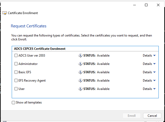 Cep Certificate Template Permissions Microsoft Qanda