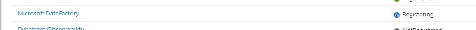 Resource provider Microsoft.DataFactory stuck in registering state - Microsoft Q&A