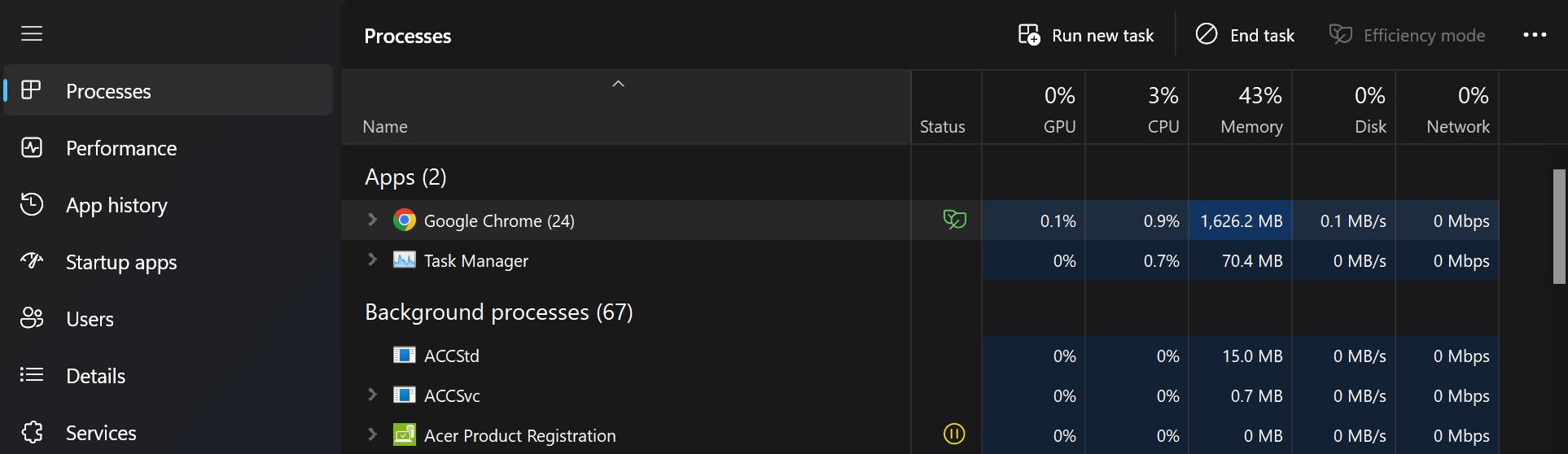 Why is Task Manager not showing my network usage? - Microsoft Q&A