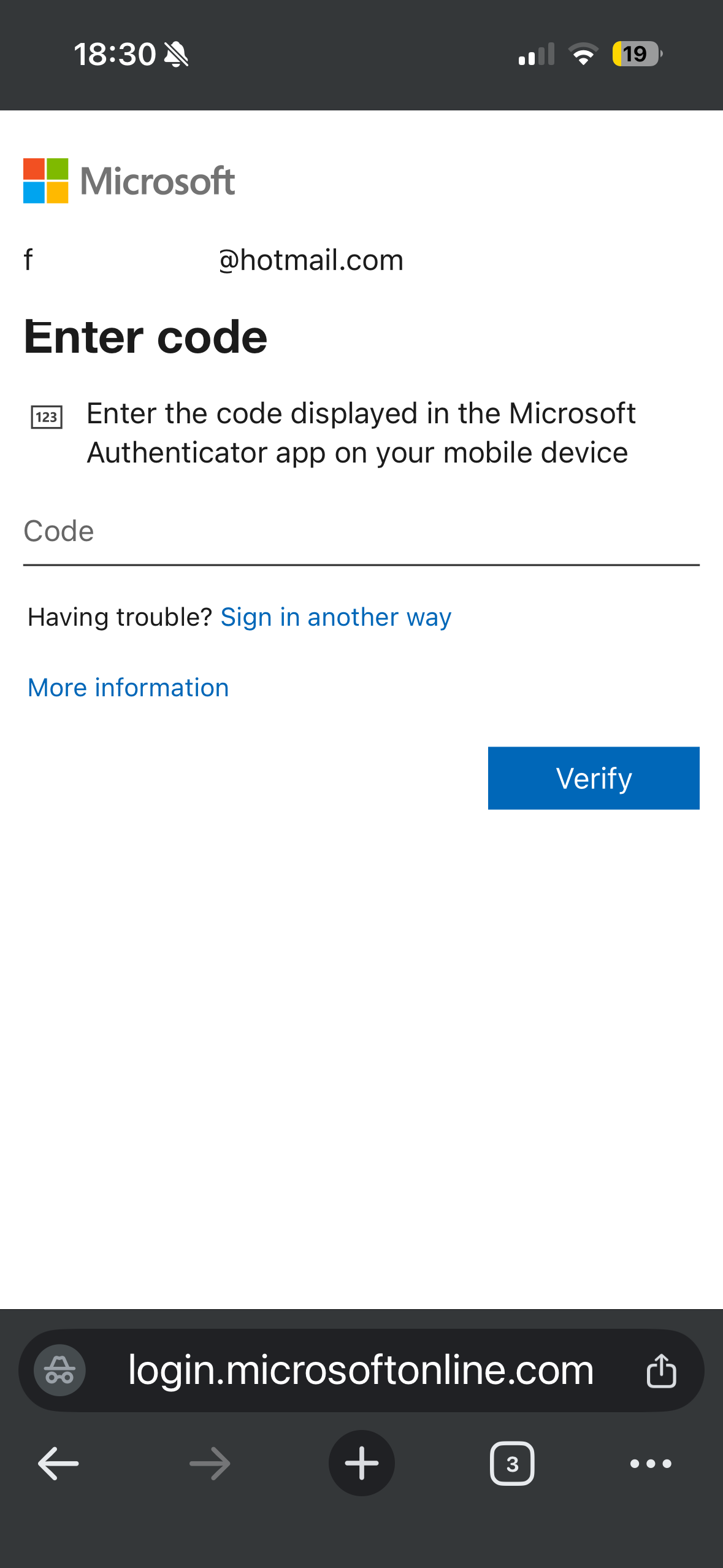 Cannot login to Azure Portal - Enter code page - Microsoft Q&A