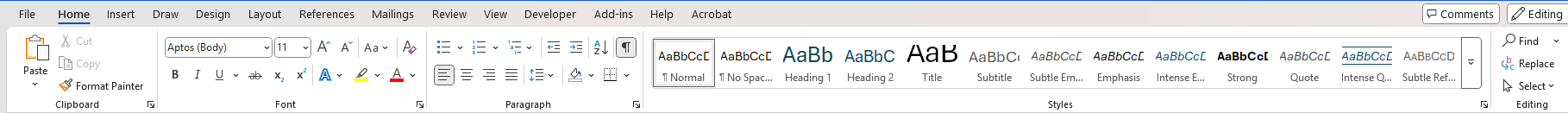 Word [Quick] Styles on Home tab of RIbbon - No longer shows a box ...