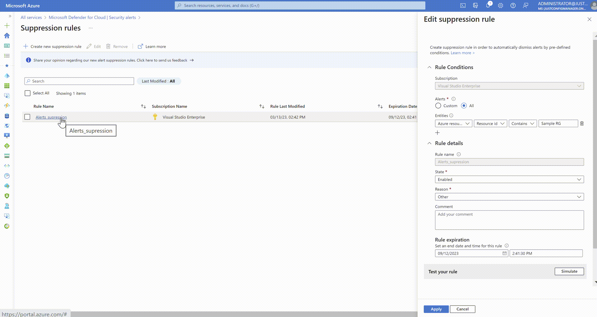 How to suppress Defender for Cloud Alerts - Microsoft Q&A
